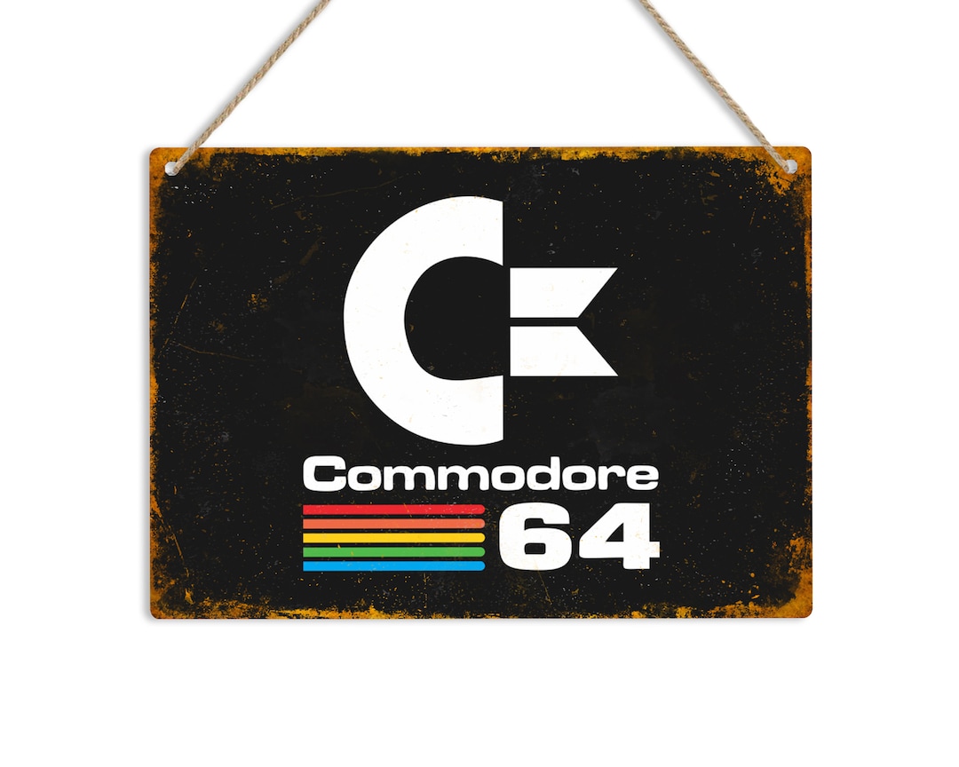 C64 LOGO Retro Metal Tin Wall Sign Door Plaque Man Cave Game Room Decor ...