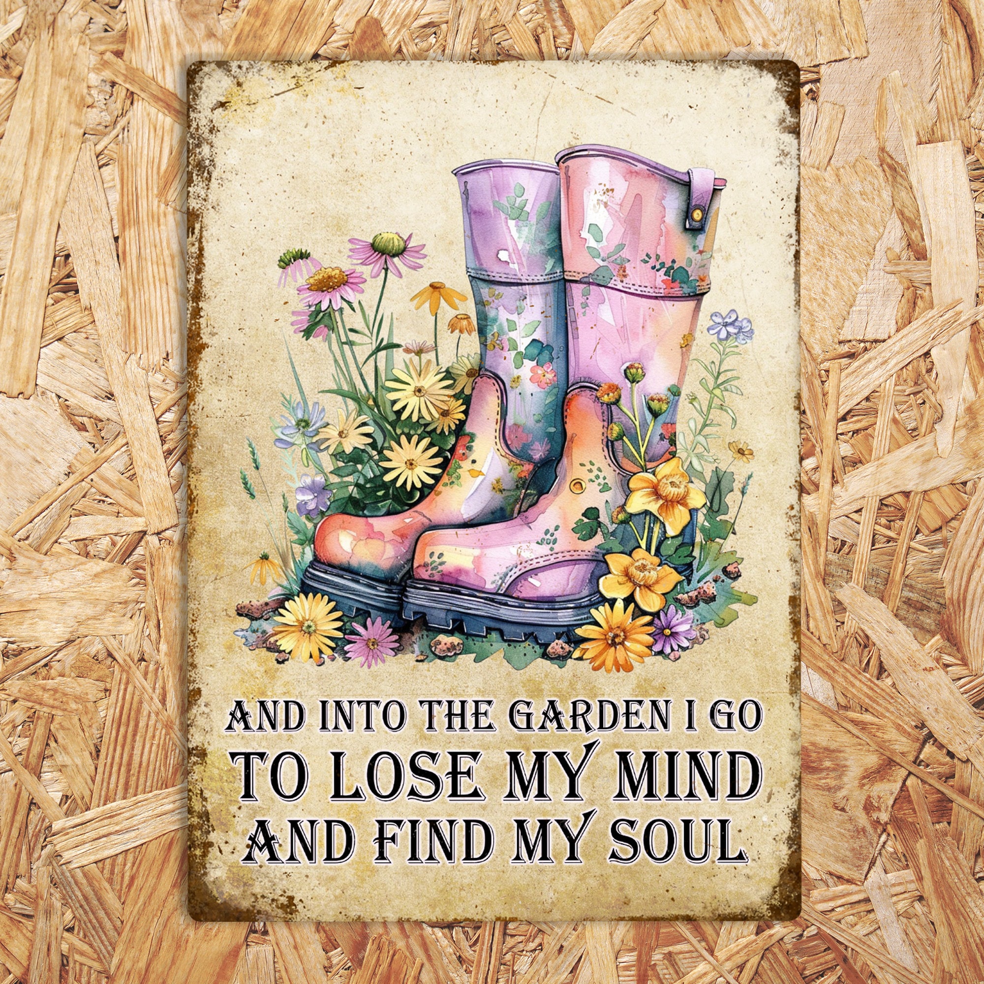 Into the Garden I Go Metal Tin Sign, Inspirational Gardening Wall ...