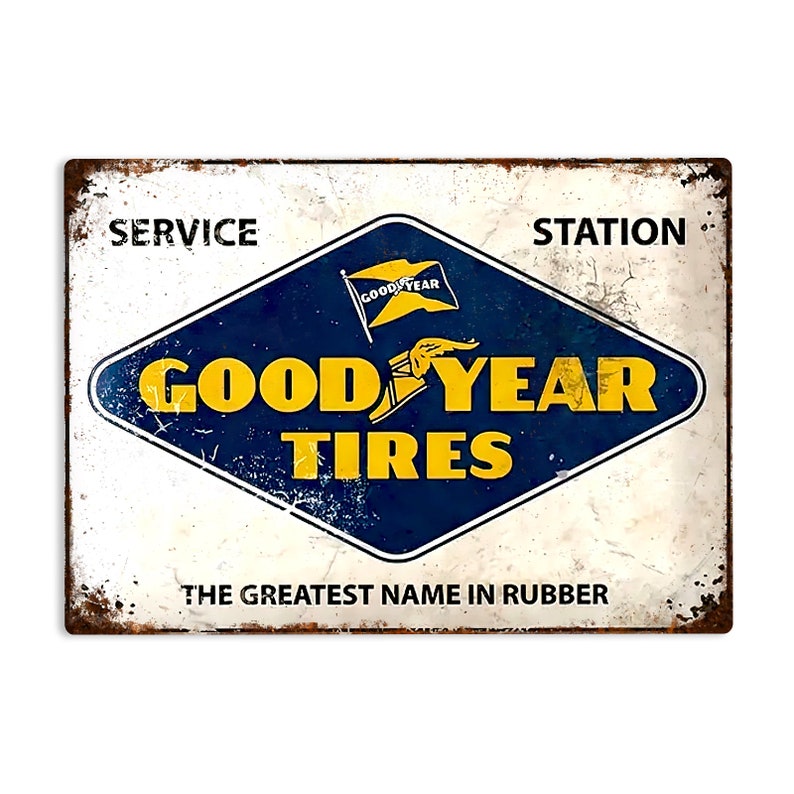 Goodyear Tires Metal Sign: Vintage Garage Art Decor - Etsy