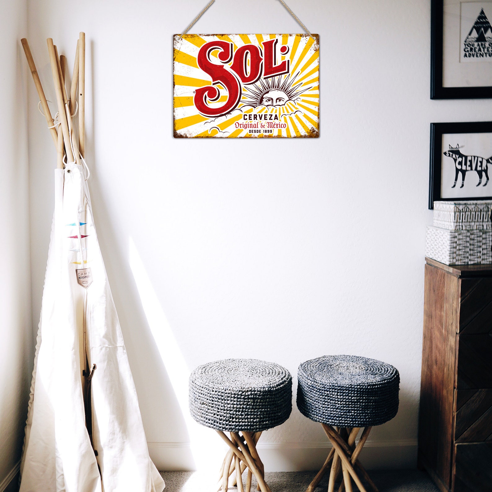 Sol Lager Retro Metal Sign, Mexico Beer Wall Plaque, Man Cave Shed Home ...