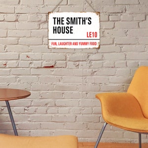 Personalised Metal London Street Sign Custom Text Family Name Wall ...