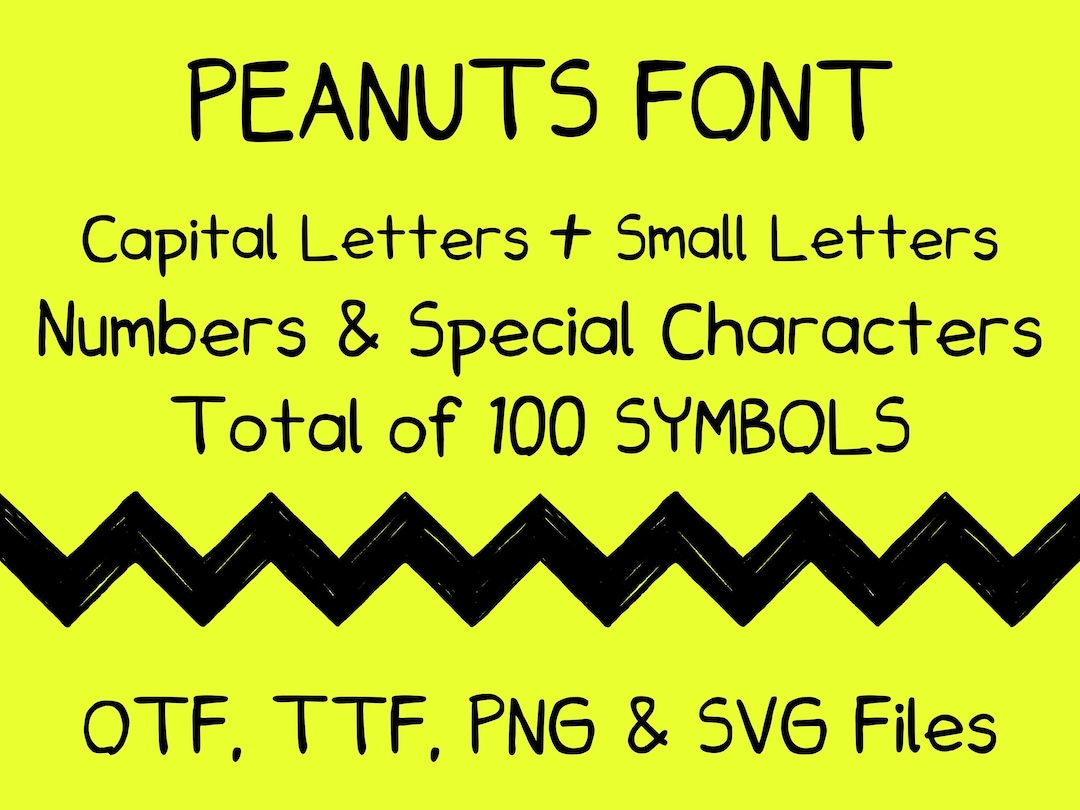 Peanuts SVG Letters - Peanuts Ttf File - Peanuts PNG Files - Instant ...