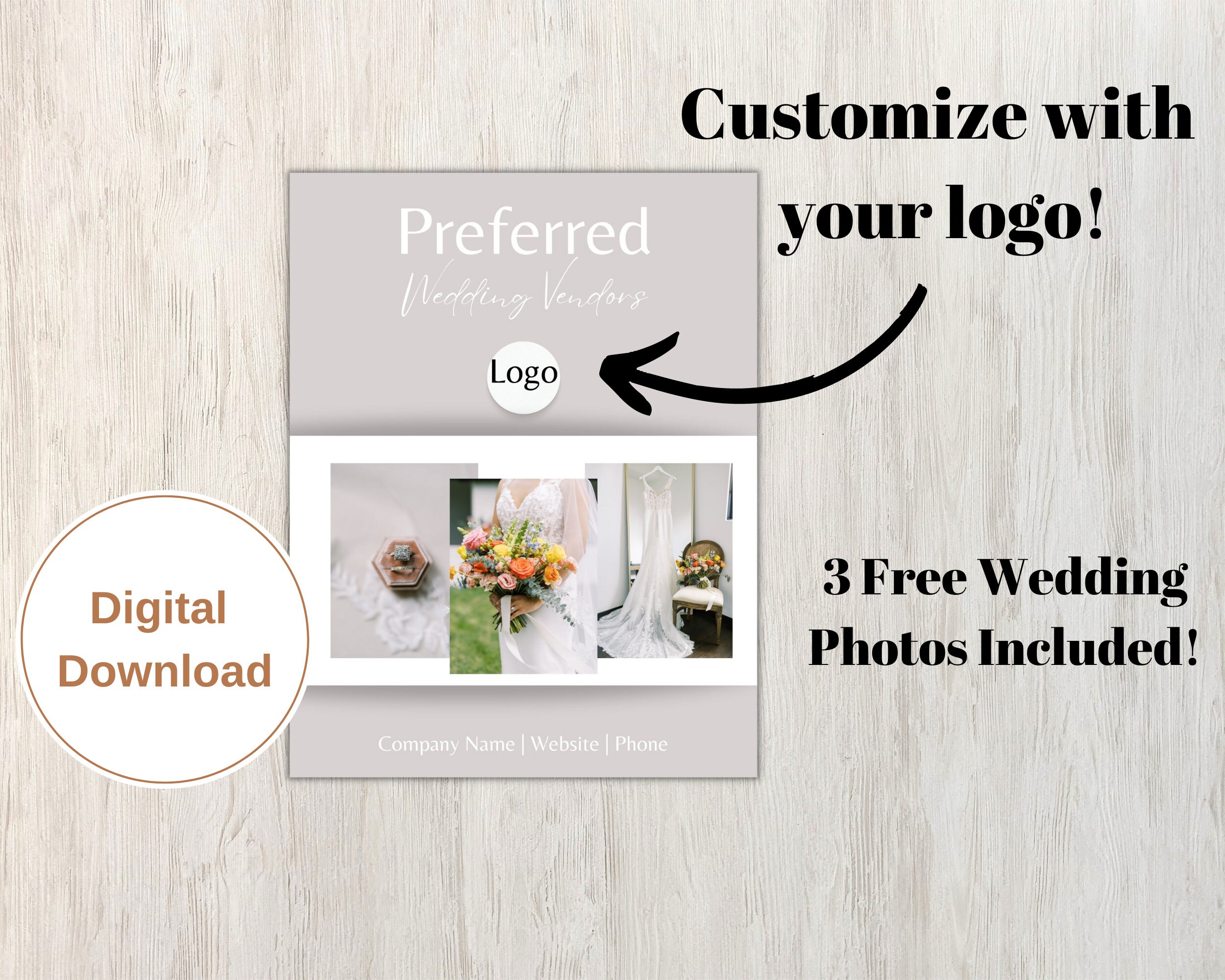 Wedding Vendor List Template | Editable Canva Preferred Vendor Guide ...