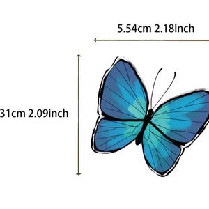 Blue Butterfly Stickers – Waterproof Laptop, Journal Decals (10 Random ...