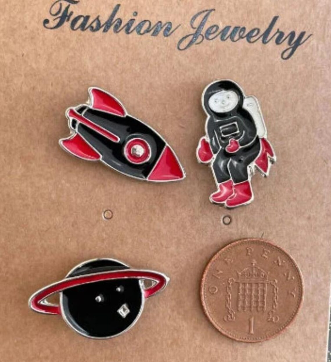 Space Pin Badge- Space Enamel Pin Badge-- Rocket Pin Badge Adorable Red ...