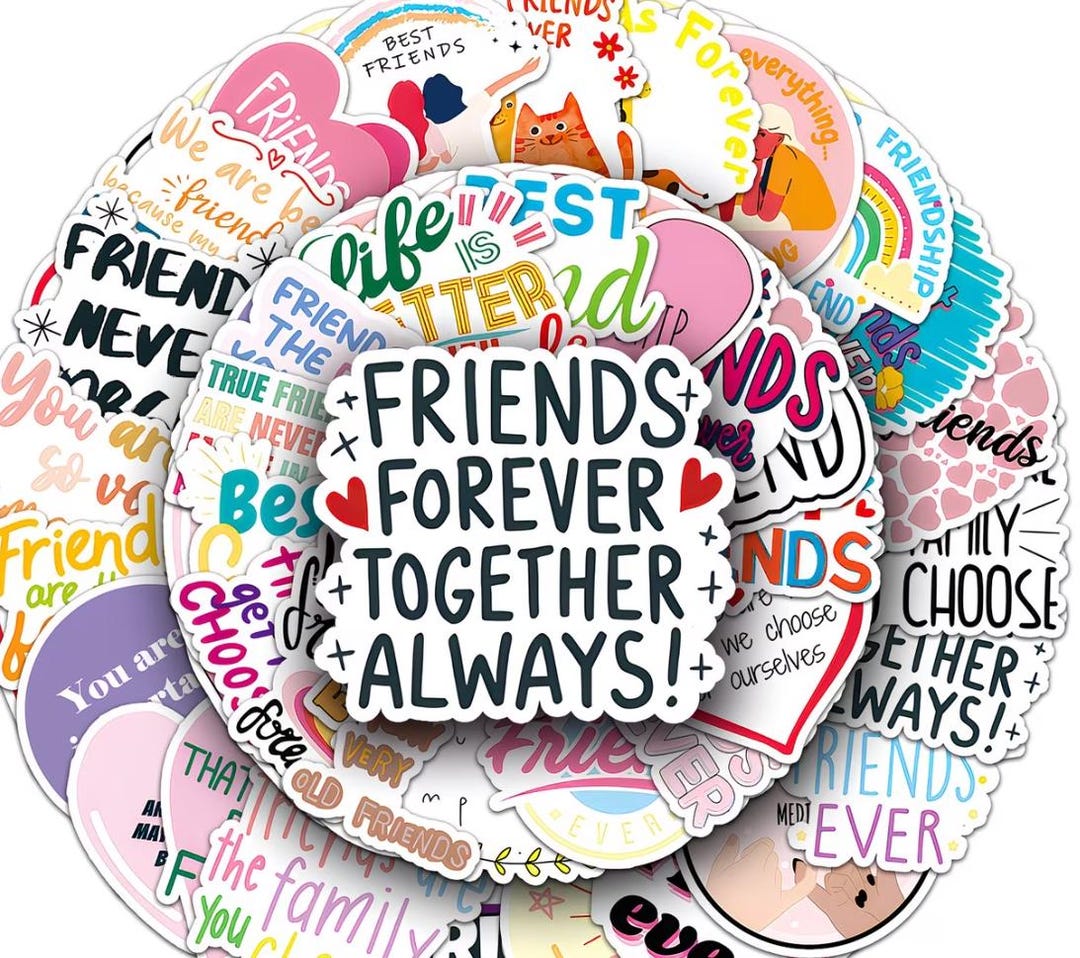 Friend Stickers | Cartoon Doodles, Waterproof Vinyl (10 Pcs) - Etsy