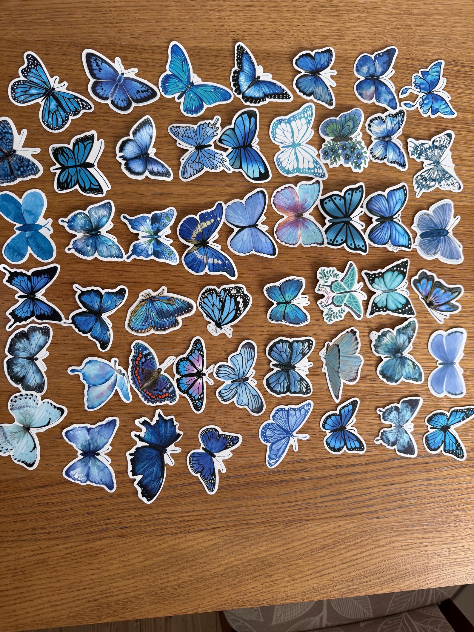 Blue Butterfly Stickers- 10 Random Pcs Blue Butterfly Sticker ...