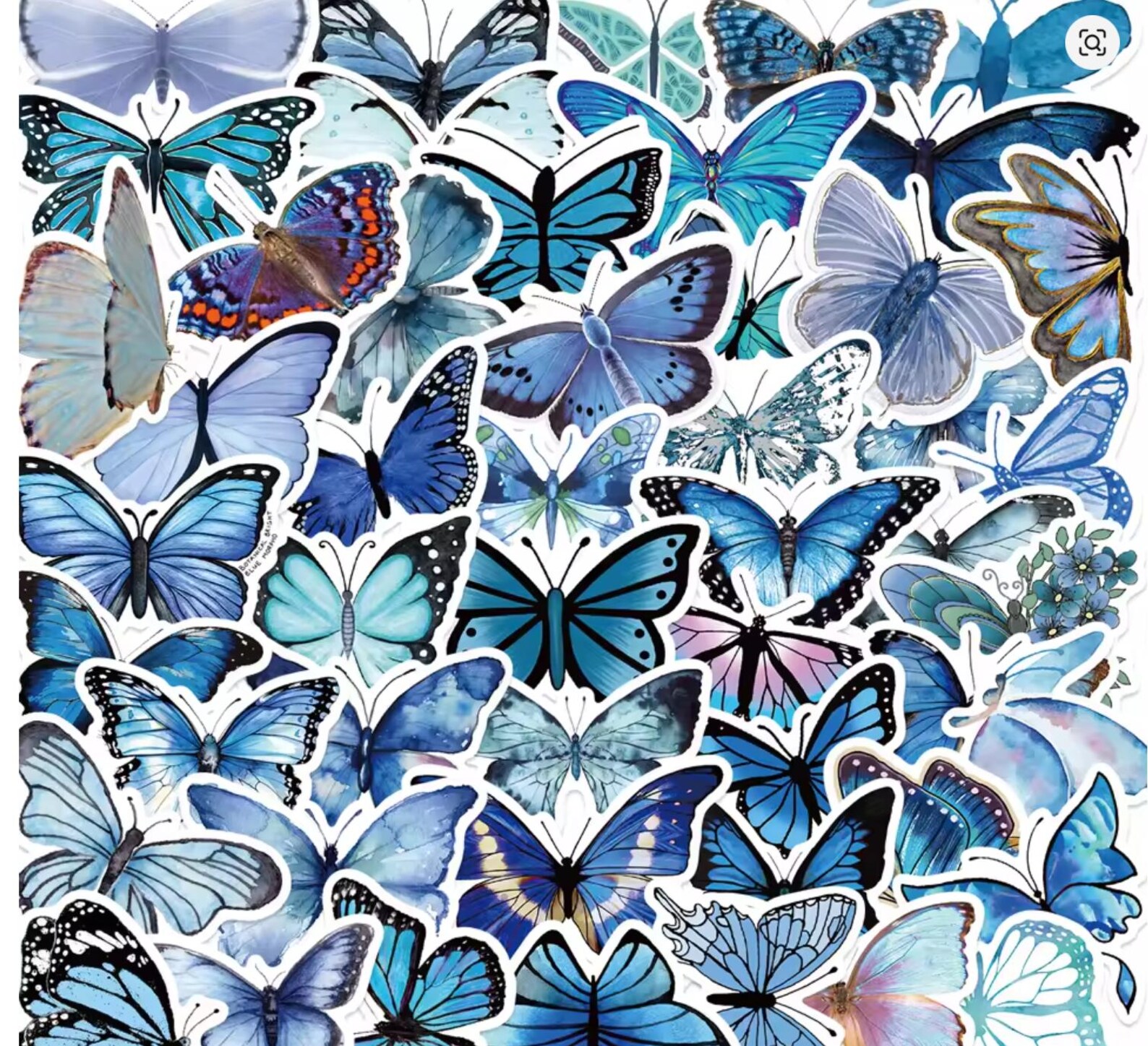 Blue Butterfly Stickers – Waterproof Laptop, Journal Decals (10 Random ...