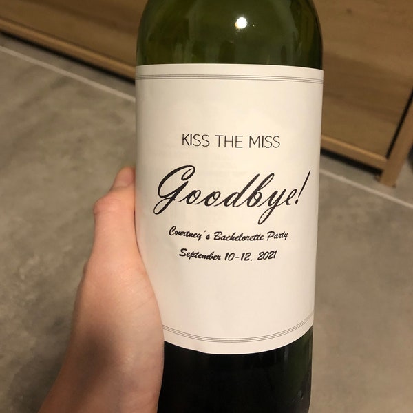 Kiss the Miss Goodbye Labels - Etsy