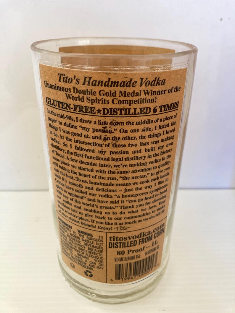 Tito's Glasses From Bottles - Etsy