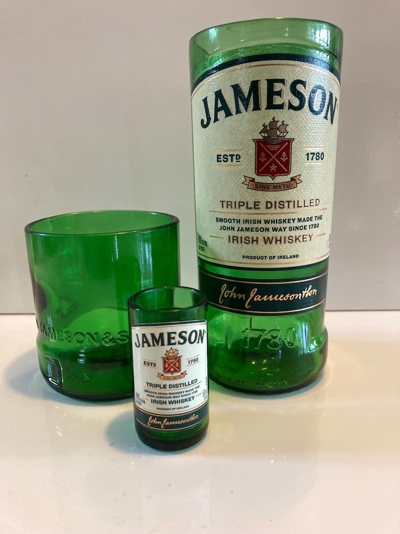 Jameson Drinking Glasses Cut From Bottles - Etsy