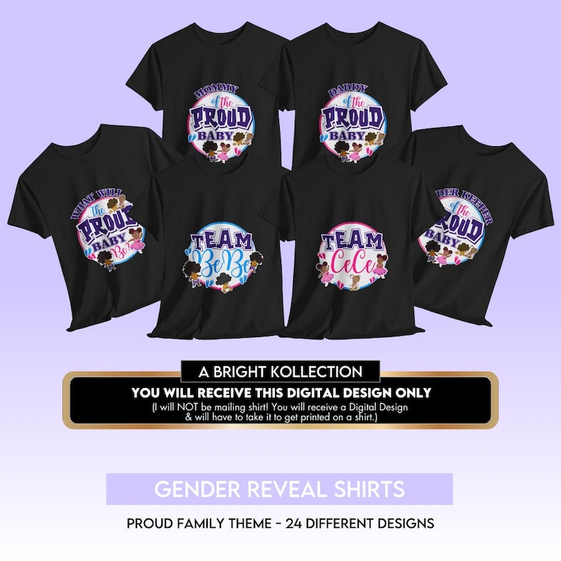 The Proud Family Gender Reveal DIGITAL Shirt Design 2nd Edition | Proud ...