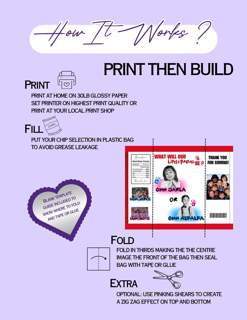 Little Rascals Chip Bag for Party Favors Digital Printable Instant ...