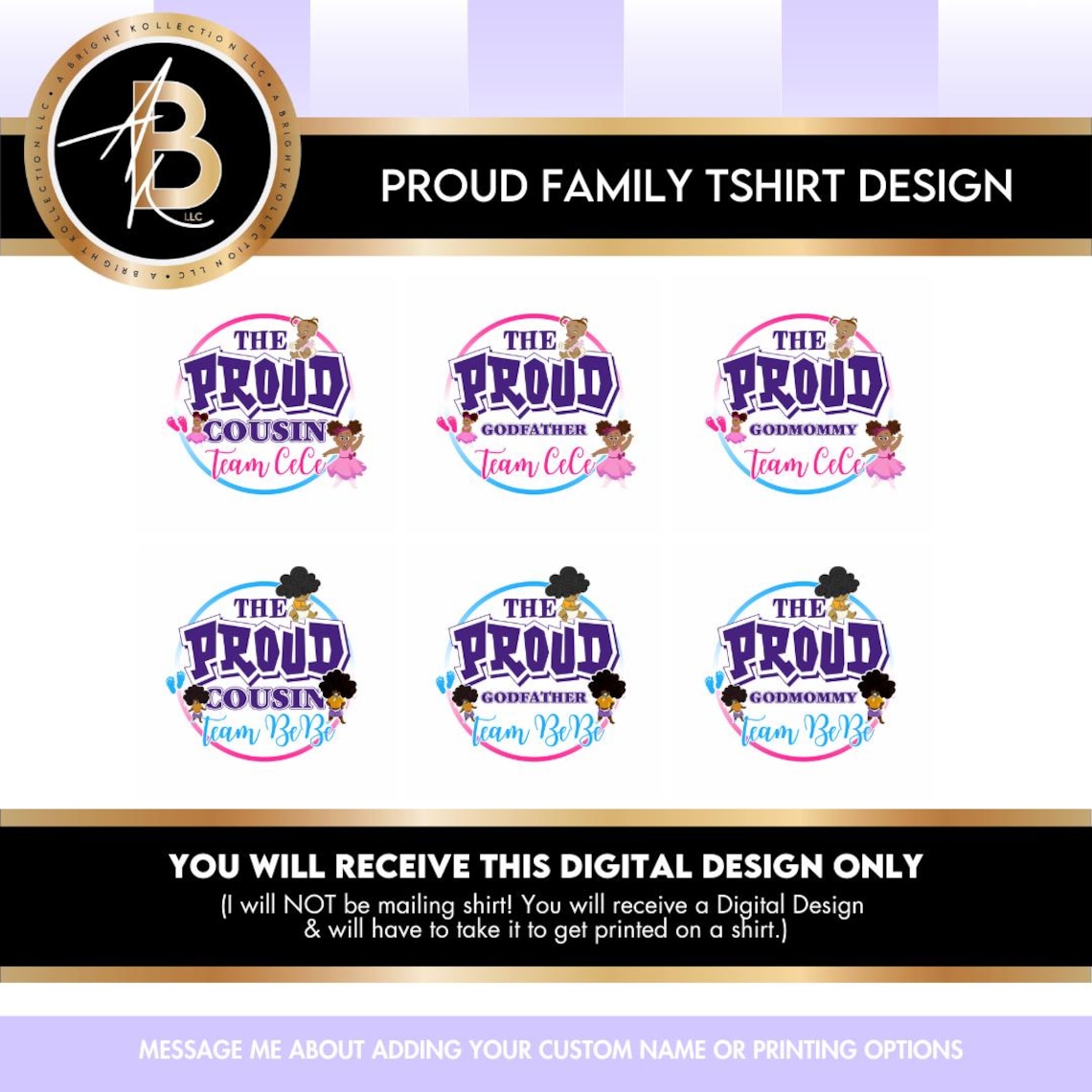 The Proud Family Gender Reveal DIGITAL Shirt Design 3rd Edition | Proud ...