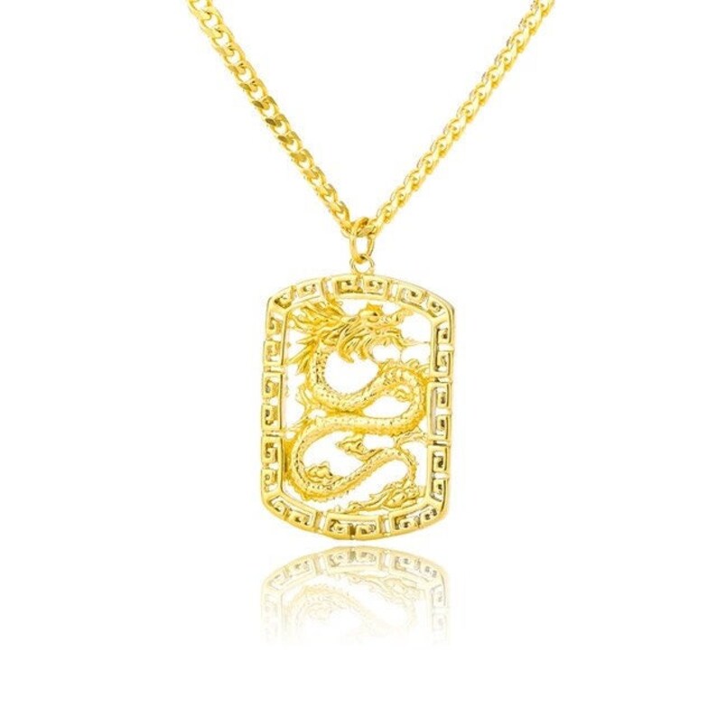 Gold Stainless Steel Dragon Pendant - Etsy