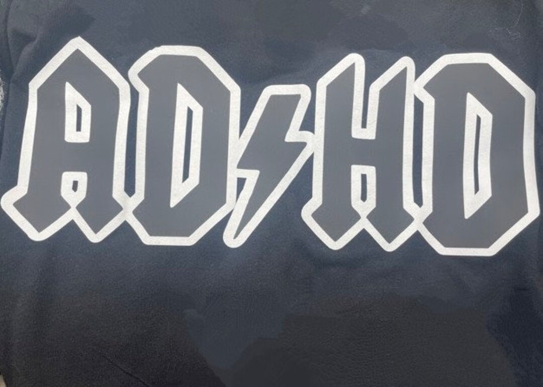 ADHD AC/DC Logo Shirt Handmade Graphic Tee Neurodiversity Neurodivergent Appreciation - Etsy