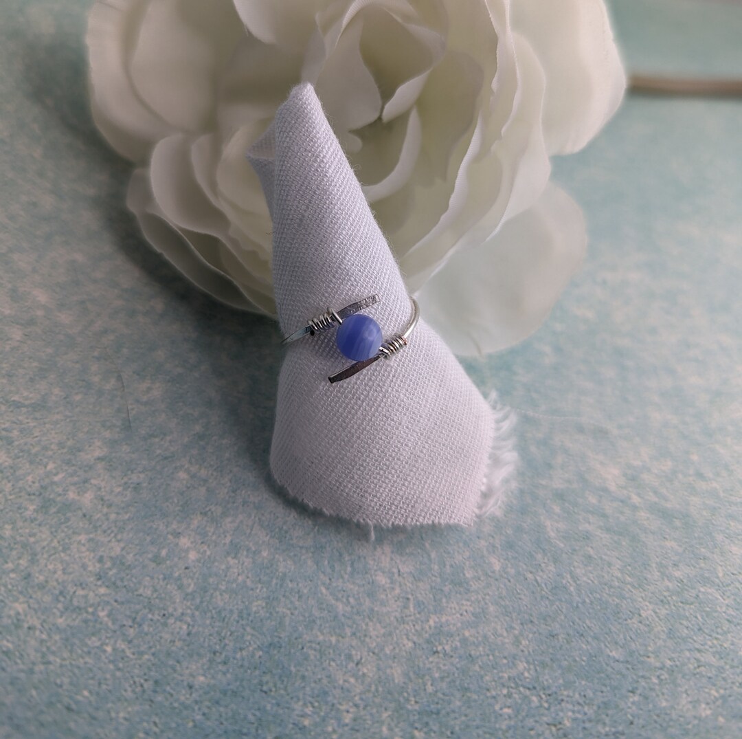 Gemstone Fidget Ring | Textured Hammered Sterling Silver Wire Wrapped ...