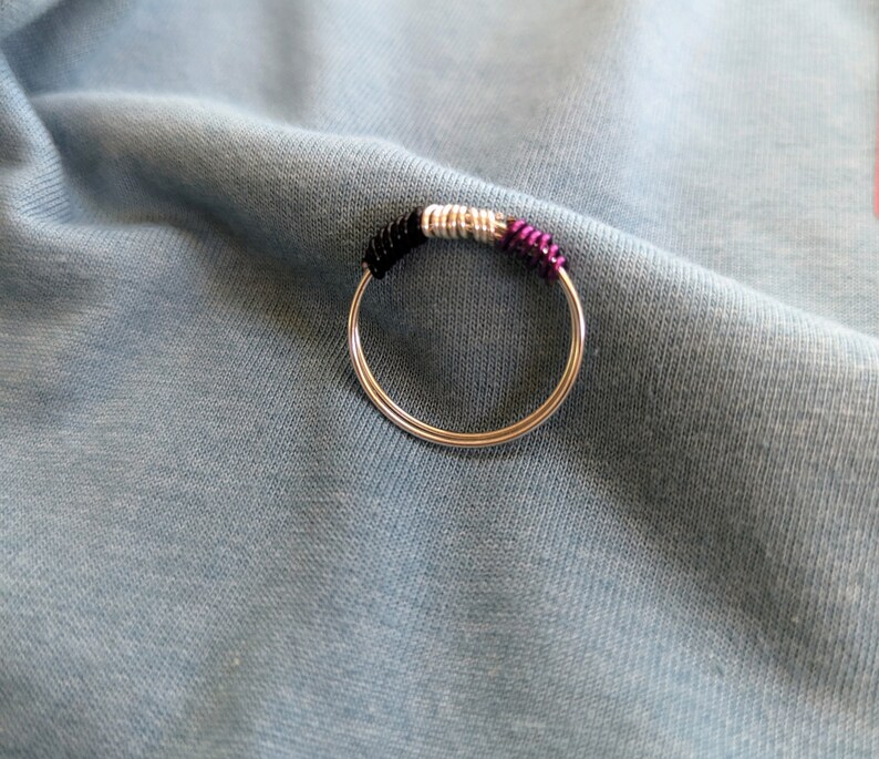 Asexual Pride Ring | Ace Demisexual Aspec Queer Pride Wire Wrapped Wrapping Ring - Etsy