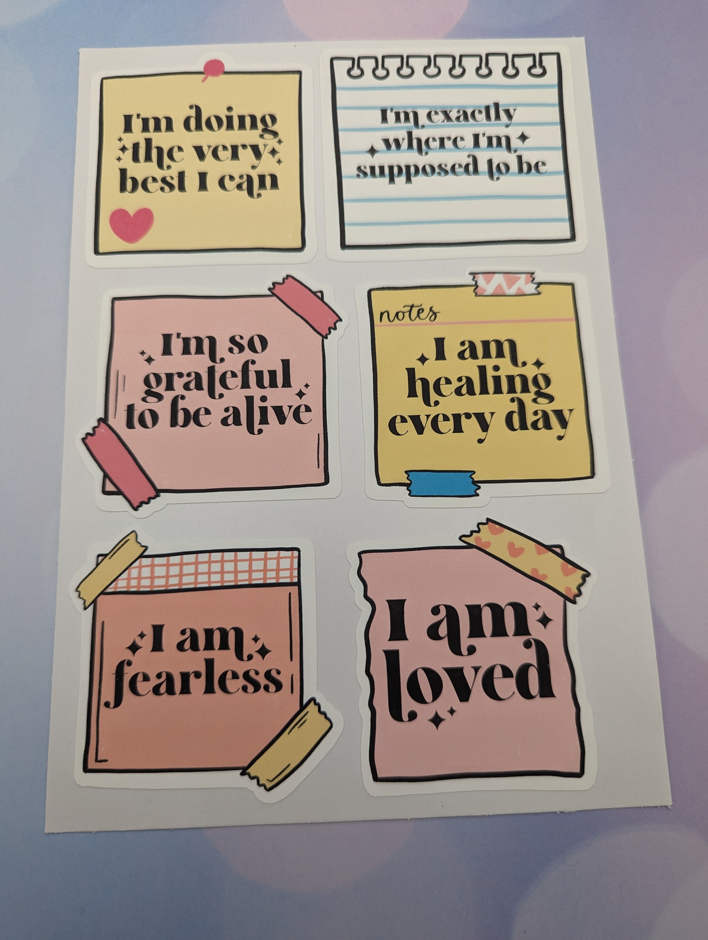 Note to Self Stickers Positive Self Care Self Love Affirmations ...
