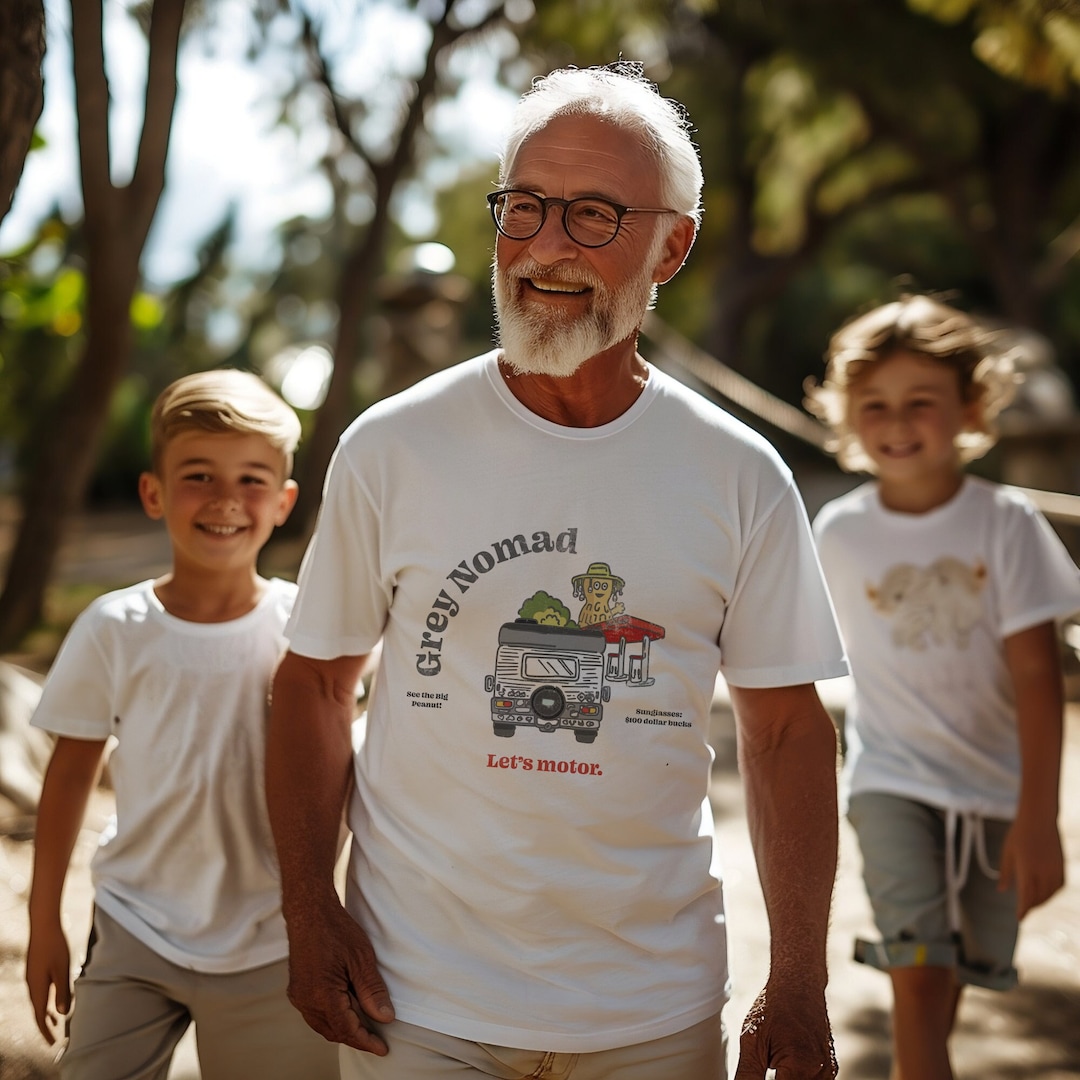 Grey Nomad, Bluey Inspired Grandparents Crewneck Simple Graphic Tee See ...