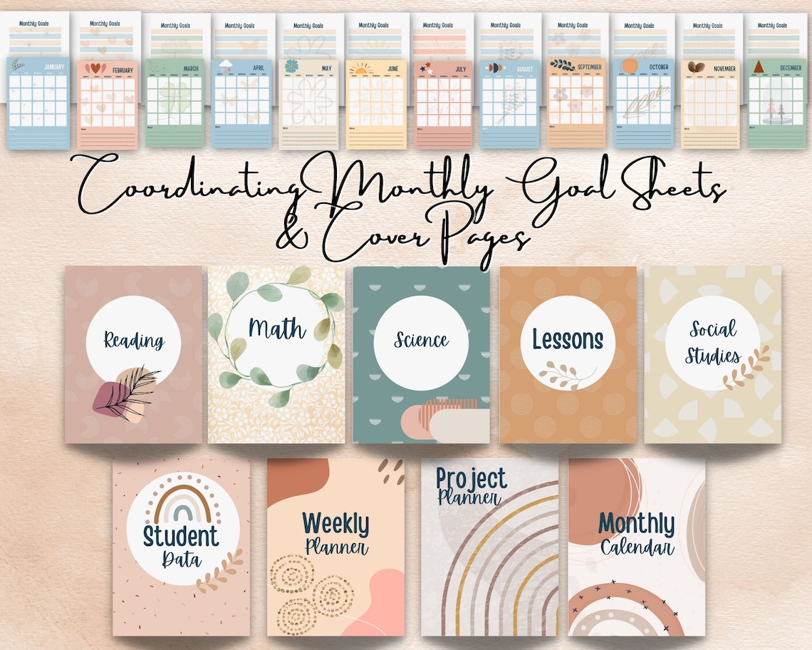 Printable Monthly Calendar and Planner: Boho Themed - Etsy