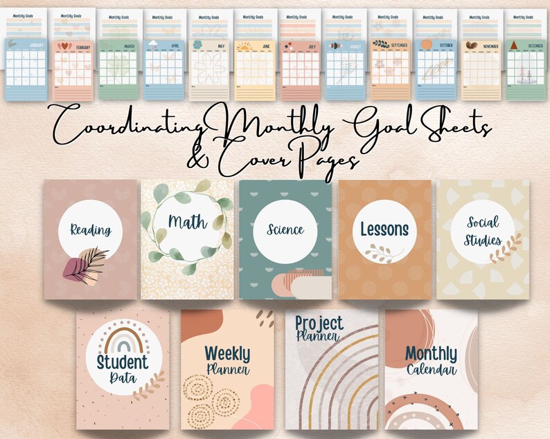 Printable Monthly Calendar and Planner: Boho Themed - Etsy