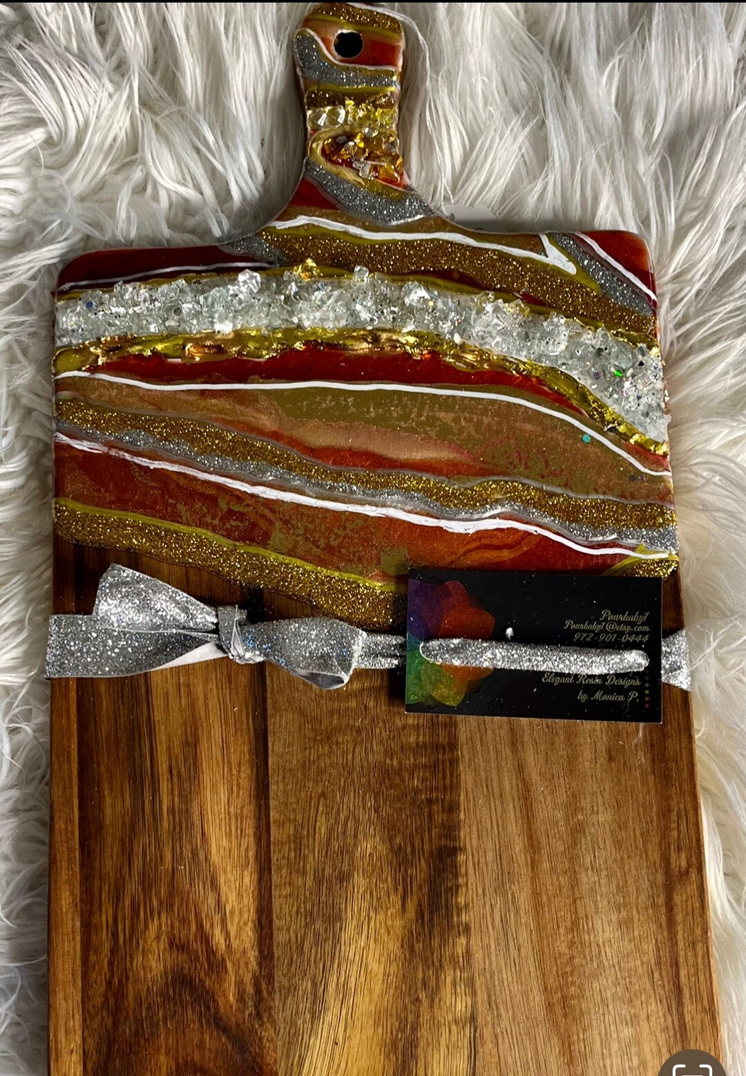 Red/gold White Cheese Board - Etsy