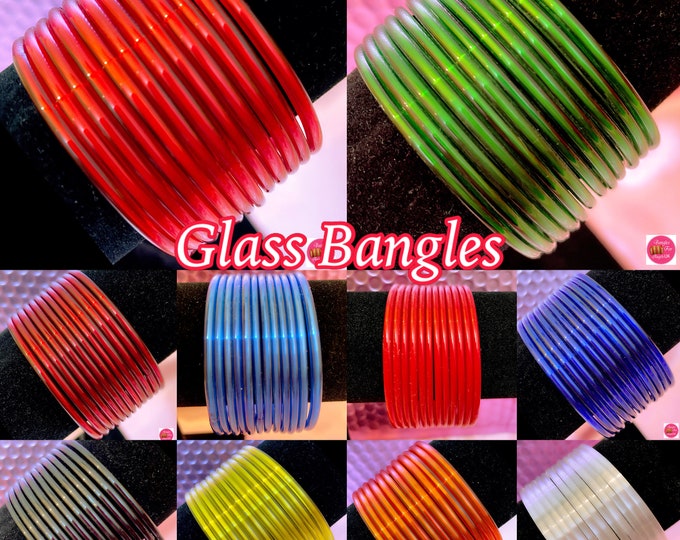 108 Bangles 12 Pieces Each Color of All 9 Color Plain Bangles Glass ...
