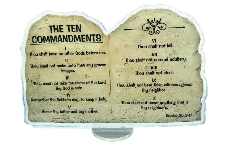 Bible Verse Gifts 10 Commandments Tablet Acrylic Decorative Wall and ...