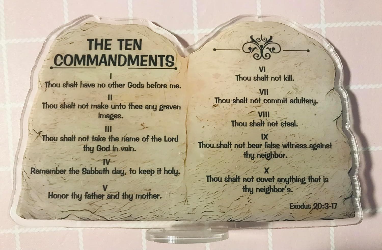 Bible Verse Gifts 10 Commandments Tablet Acrylic Decorative Wall and ...
