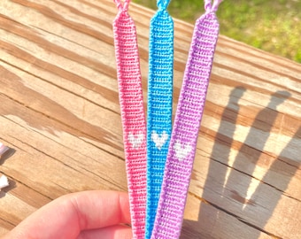 PERSONALIZED Heart Friendship Bracelet, Ladies Woven Bracelet ...
