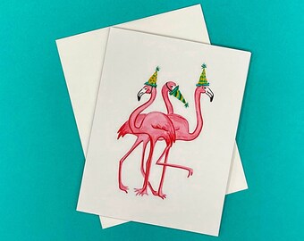 Flamingo Birthday Card - Etsy