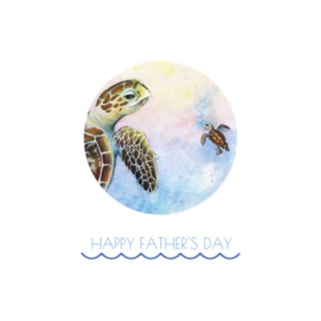 Sea Turtle Father's Day Card - Etsy