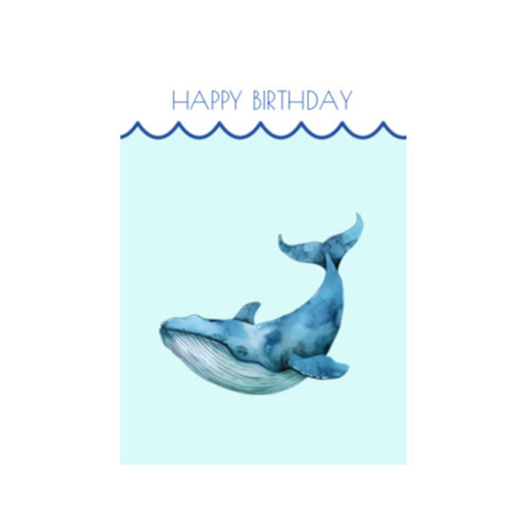 Whale Birthday Card - Etsy