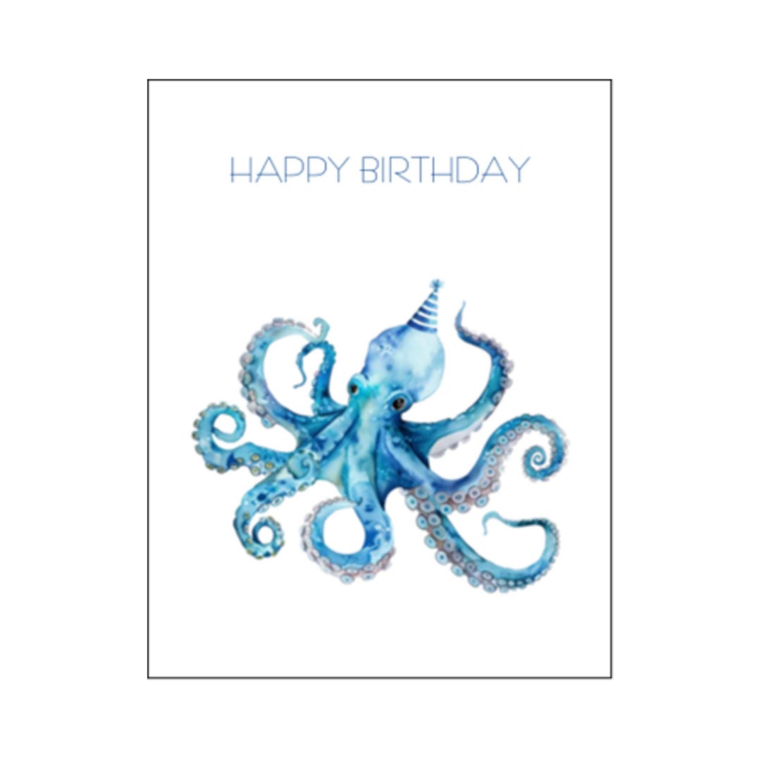 Octopus Birthday Card · Octopus Card · Birthday Day Card · Watercolor ...