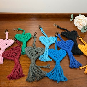 Macrame Heart Keychain Macrame Keychain Heart Macrame - Etsy