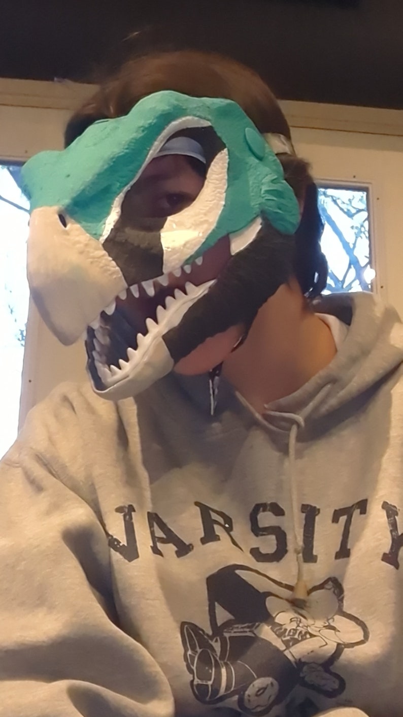 Painted Dino Mask-furry Mask - Etsy