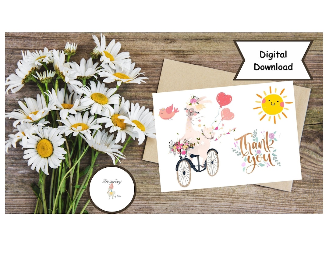 Printable Alpaca Thank You Card. Instant Download. - Etsy