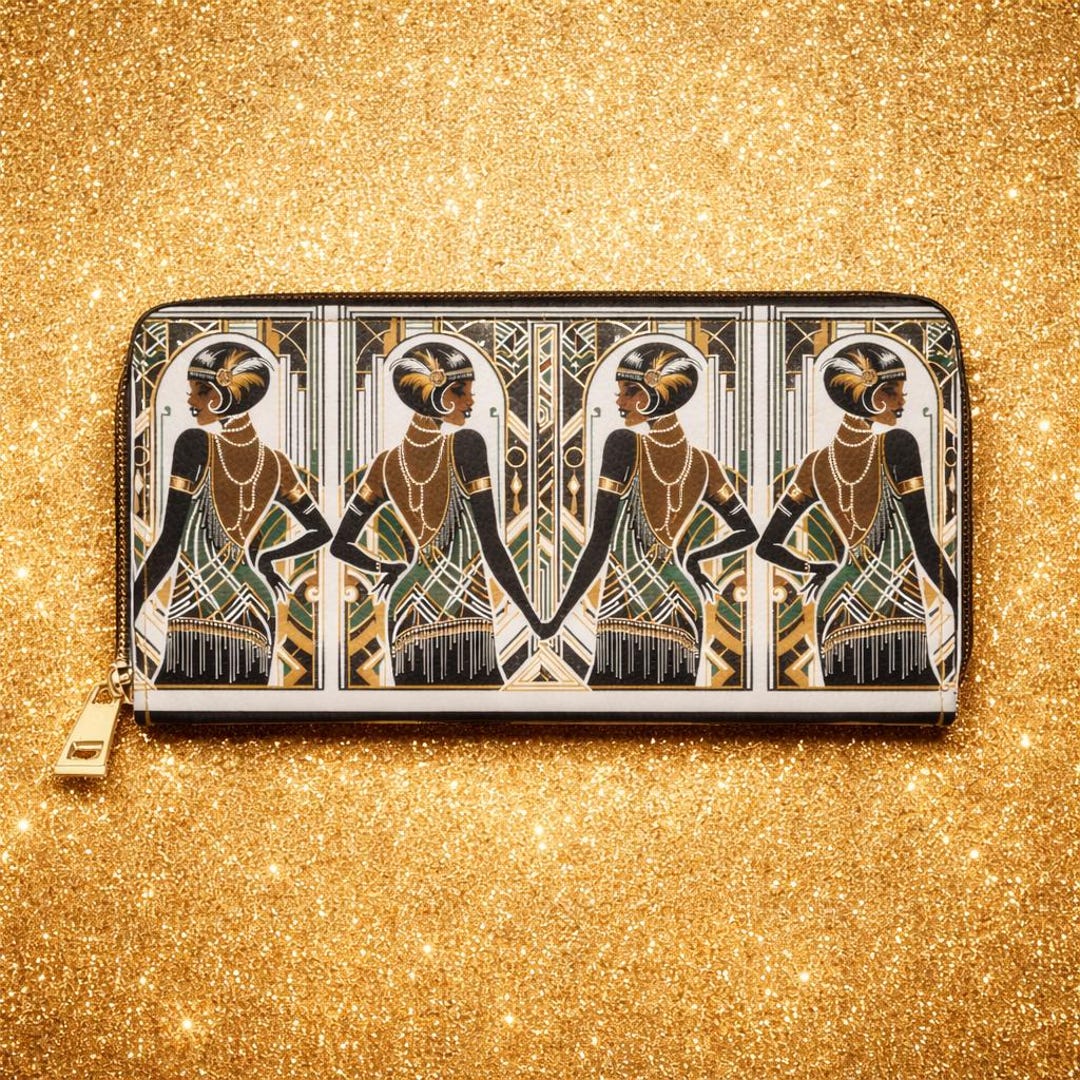 Art Deco African American Zipper Wallet, 1920s Black Girl Magic Wallet ...