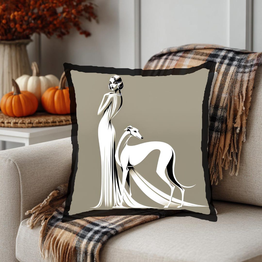Art Deco Mucha Lady Pillow Spun Polyester Square Pillow | 1920s Elegant ...
