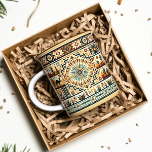 Southwestern Mug Handcrafted Motif Ceramic 15 Oz Gift for Her Arizona ...