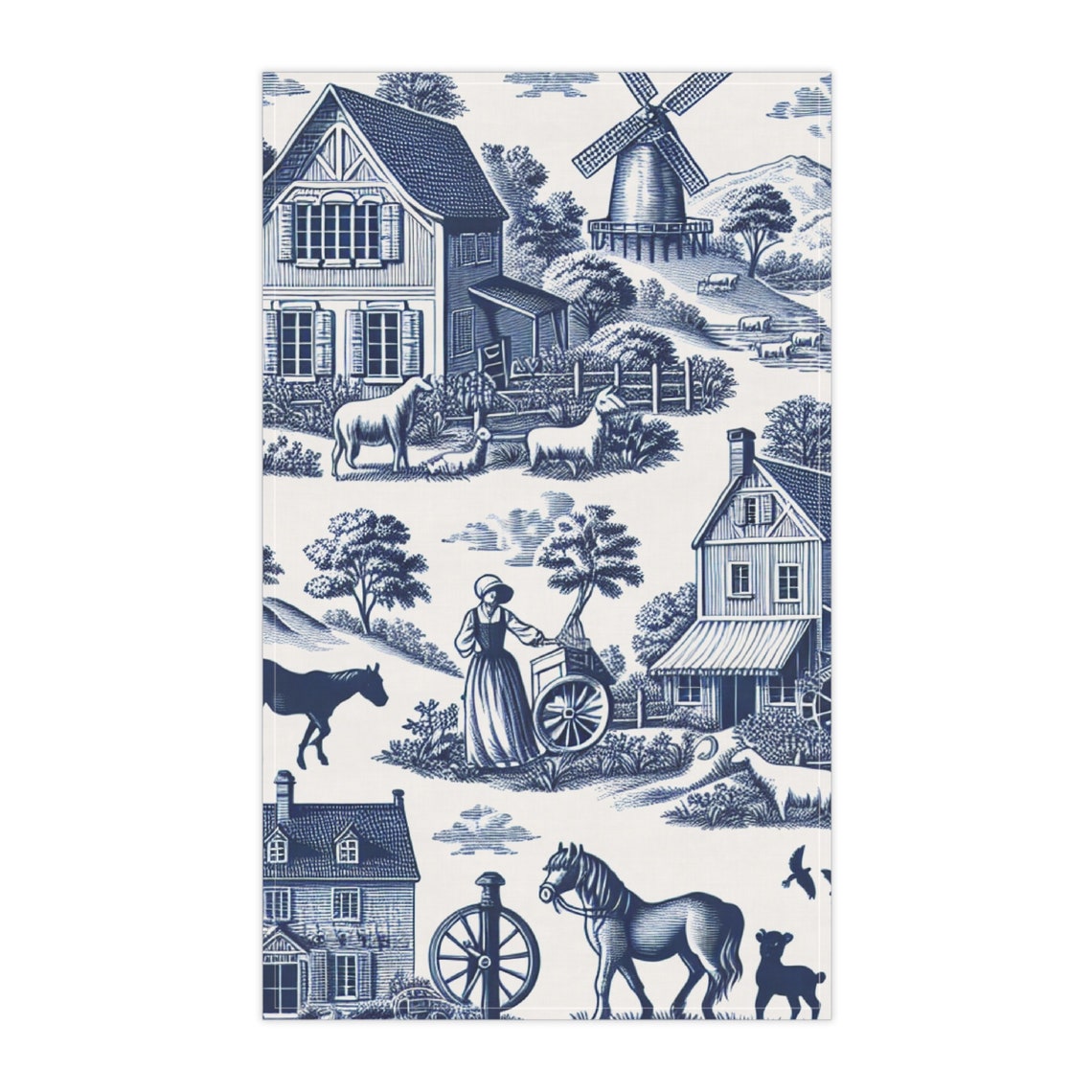 Black Toile Towel Toile Towel Toile De Jouy Towel Blue Toile Kitchen ...