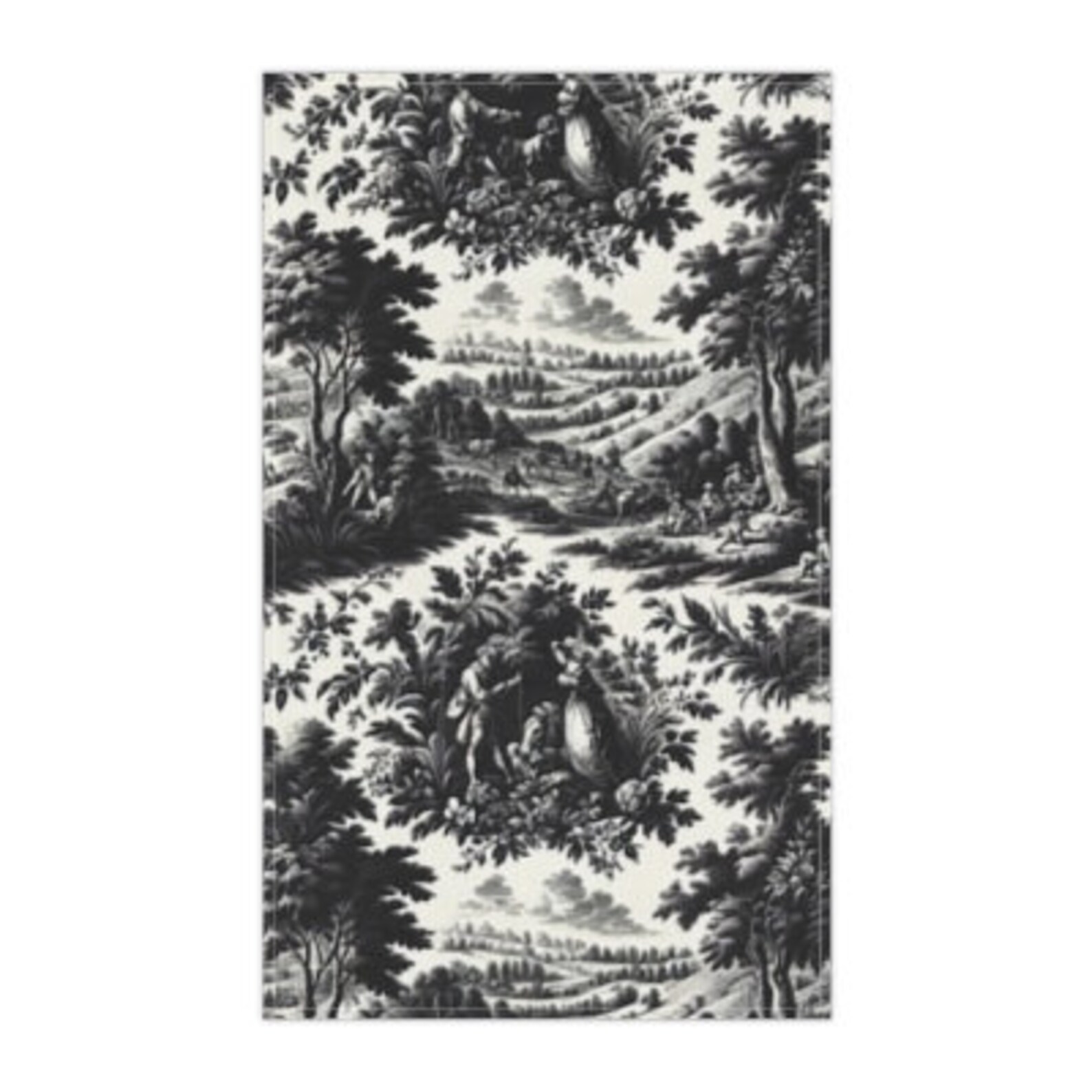 Black Toile Towel Toile Towel Toile De Jouy Towel Blue Toile Kitchen ...