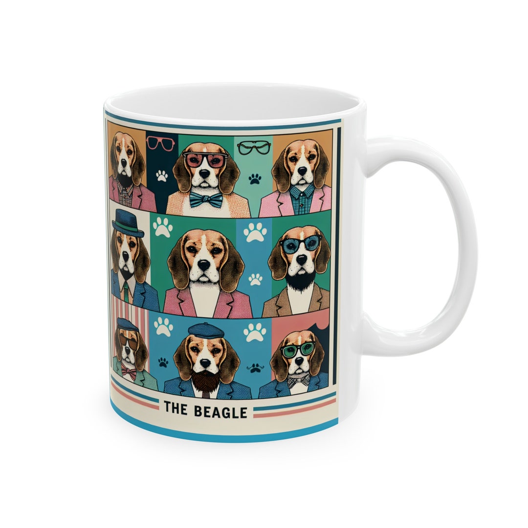 Beagle Urban Hipster Mug Dog Lover's Mug Beagle Lover's Mug Cool Beagle ...