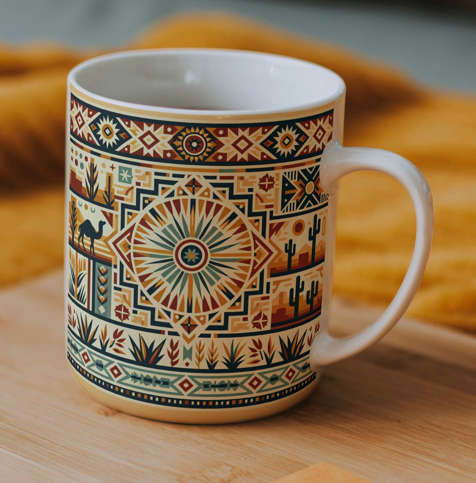 Southwestern Mug Handcrafted Motif Ceramic 15 Oz Gift for Her Arizona ...