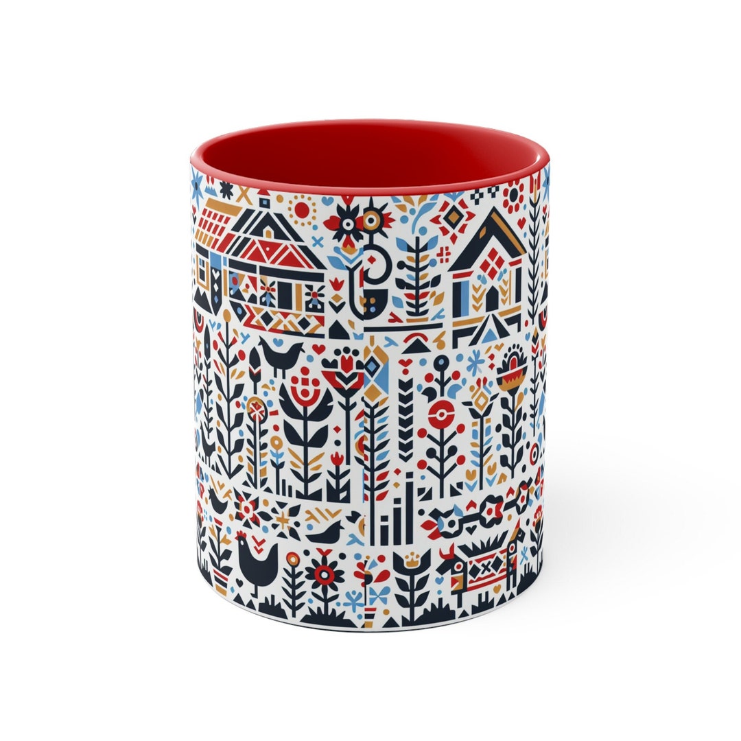 America Colonial PA Dutch Folkart Designs Coffee Cup Pennsylvania Dutch ...
