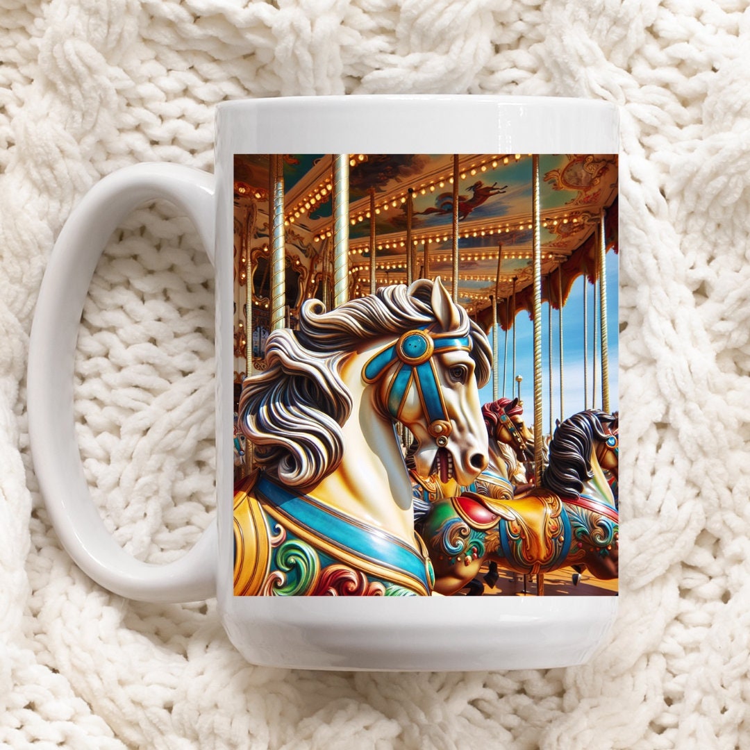 Carousel Horse Coffee Cup Carousel Coffee Mug Antique Horse Carousel ...
