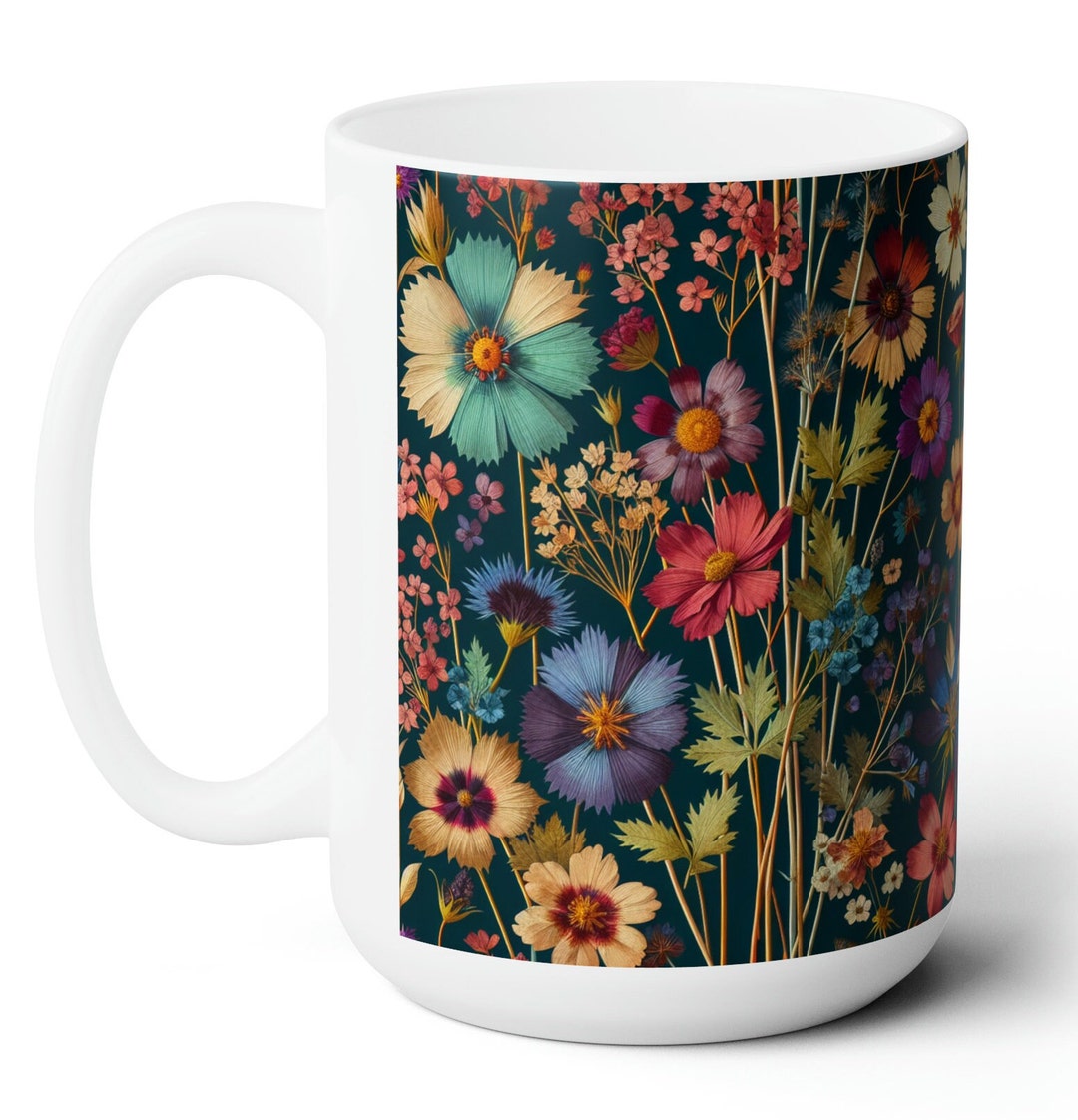 Artisan Flair Cottagecore Mug, 15 Oz Mug, Wildflower Mug, Wildflower Mama Mug, Aesthetic Mug ...