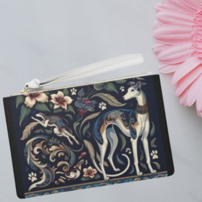 Greyhound Art PU Leather Clutch – Dog Lover Wallet With Wrist Strap - Etsy