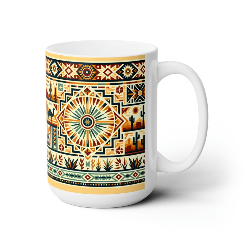 Southwestern Mug Handcrafted Motif Ceramic 15 Oz Gift for Her Arizona ...